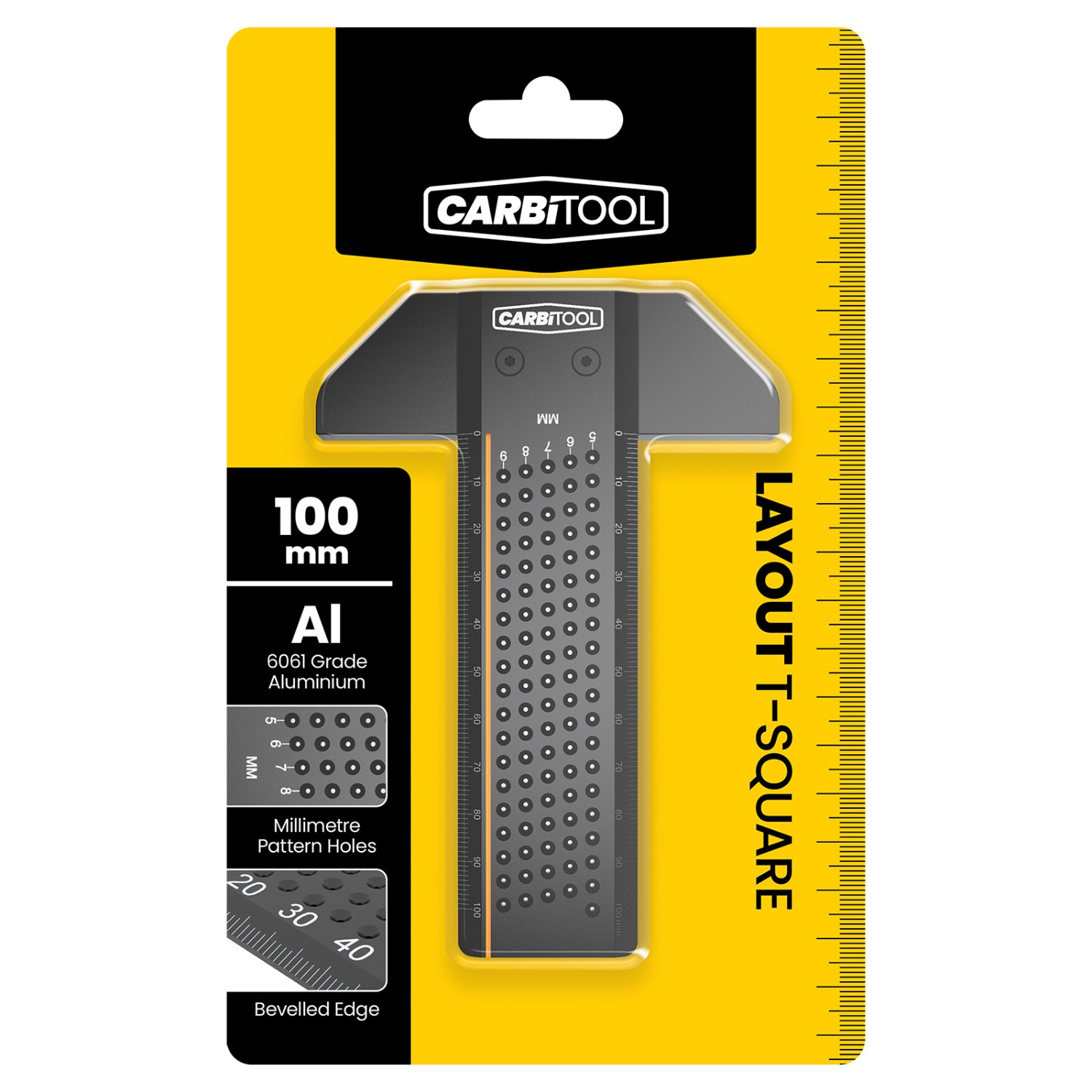 SQUARE T-RULER PRECISION WOODWORKING 100MM - Carbitool